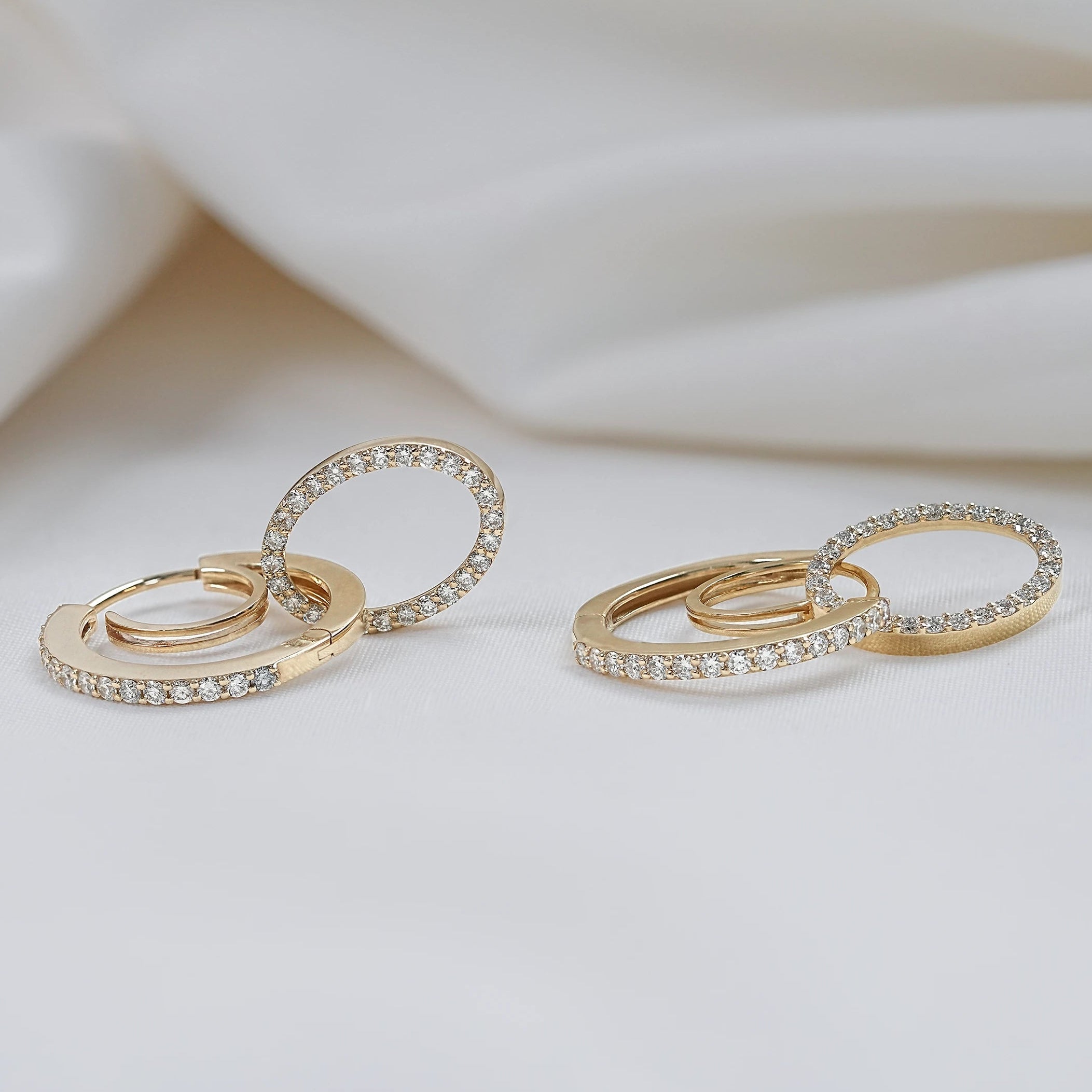 Linked Circle Lab Diamond Hoop Earrings – EARS DECOR