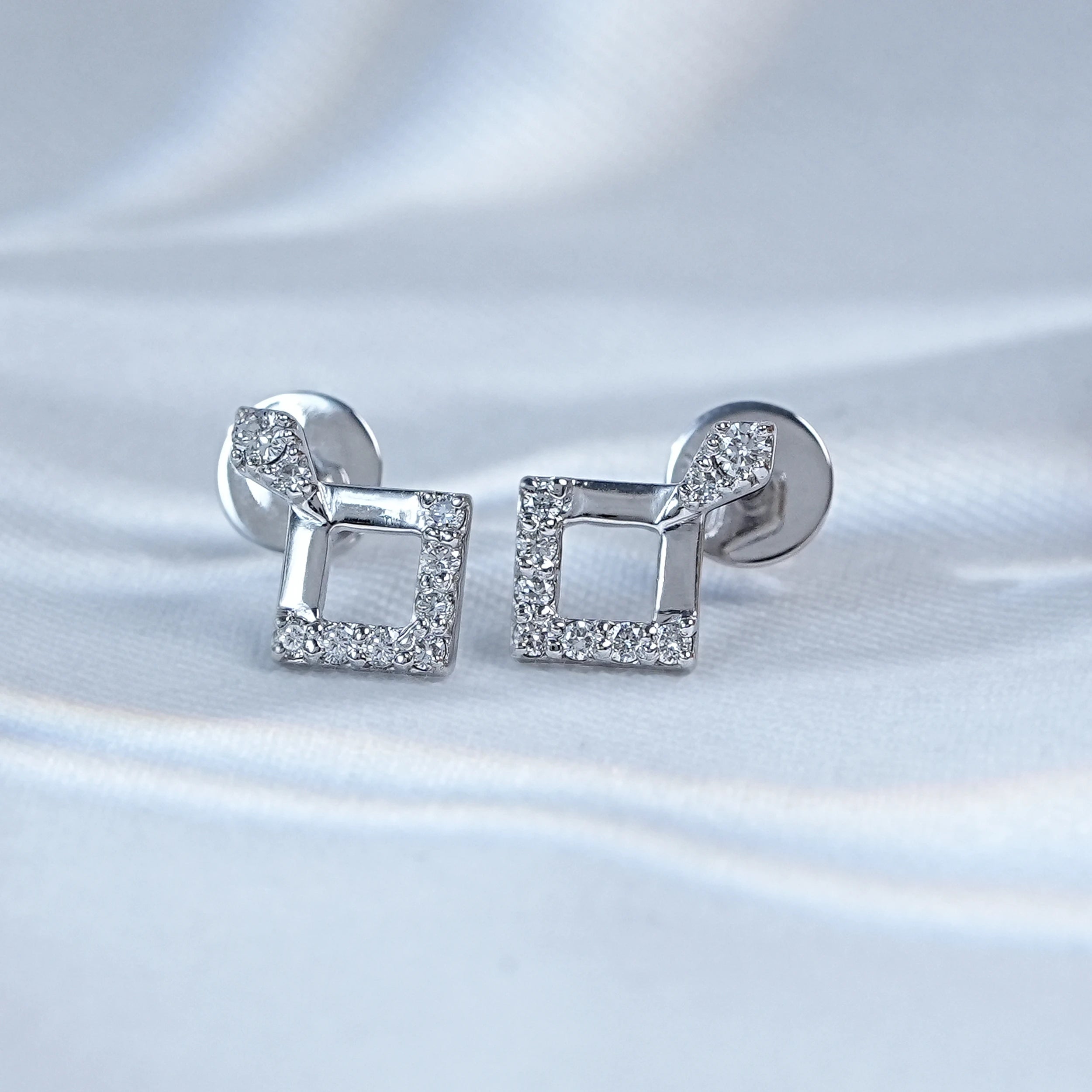 Square Shape Diamond Drop Earrings – EARS DECOR