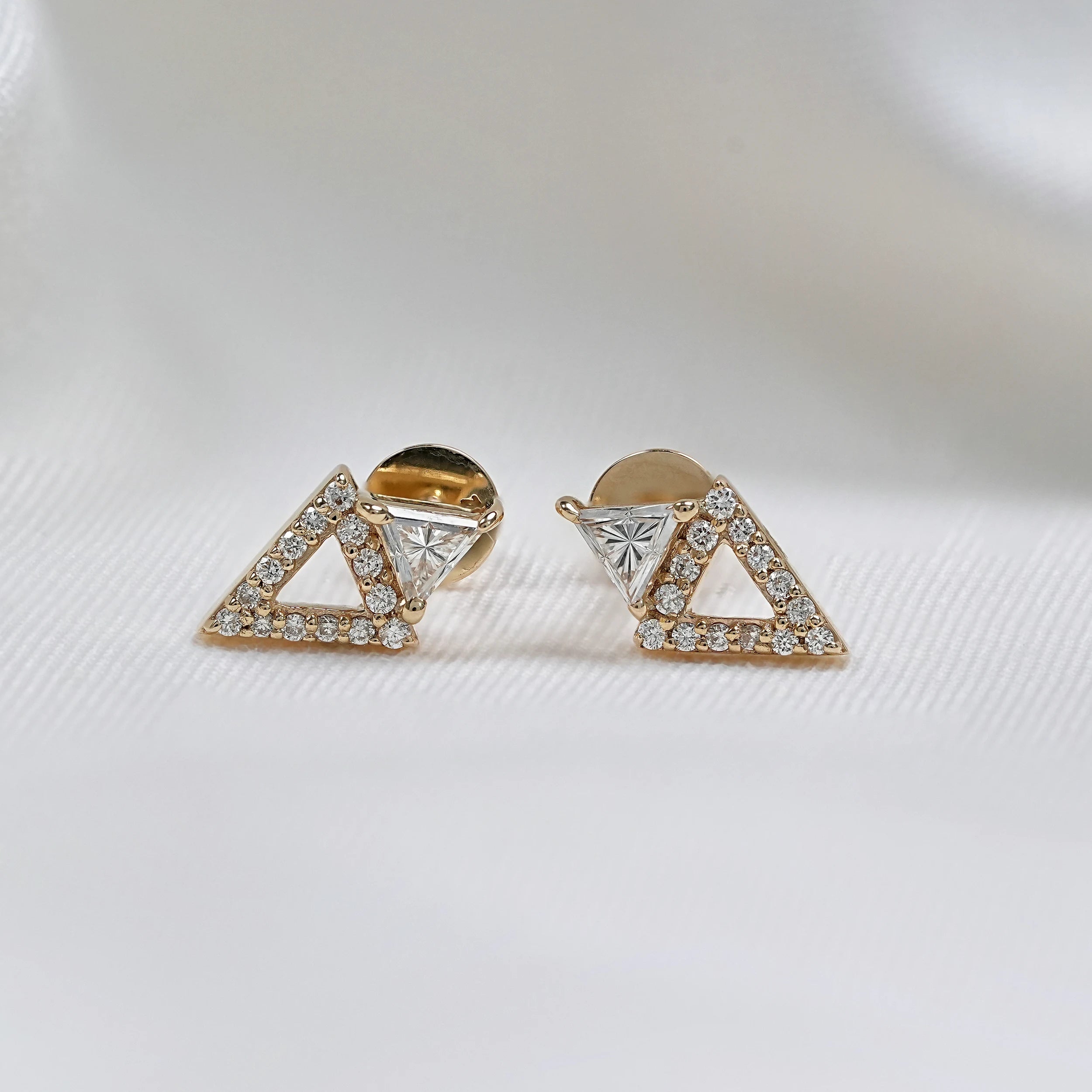 Open Triangle Lab Diamond Stud Earrings – EARS DECOR